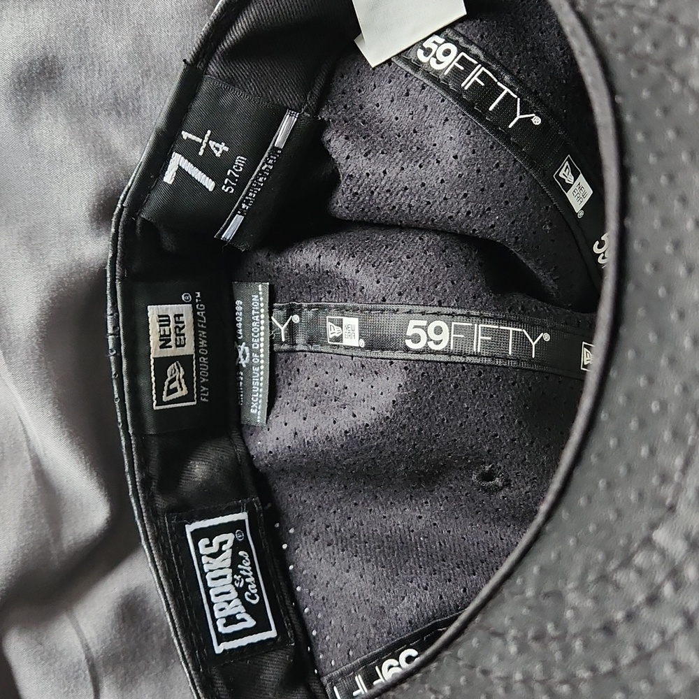 New Era Black Leather Crooks & Castles Baseball Hat 7… - Gem